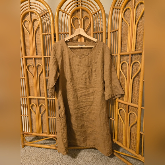 Flax | Dresses | Flax Brown Linen Garment | Poshmark